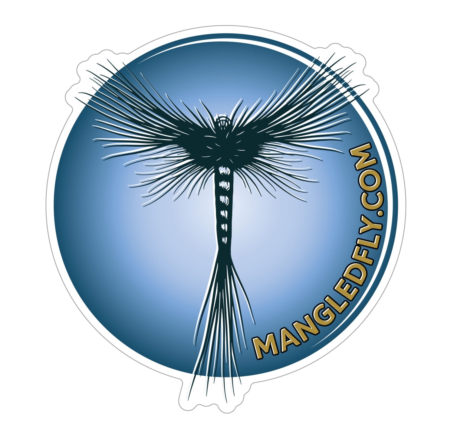 Mangled Fly Spent Wing Spinner Sticker - Fishing Decals